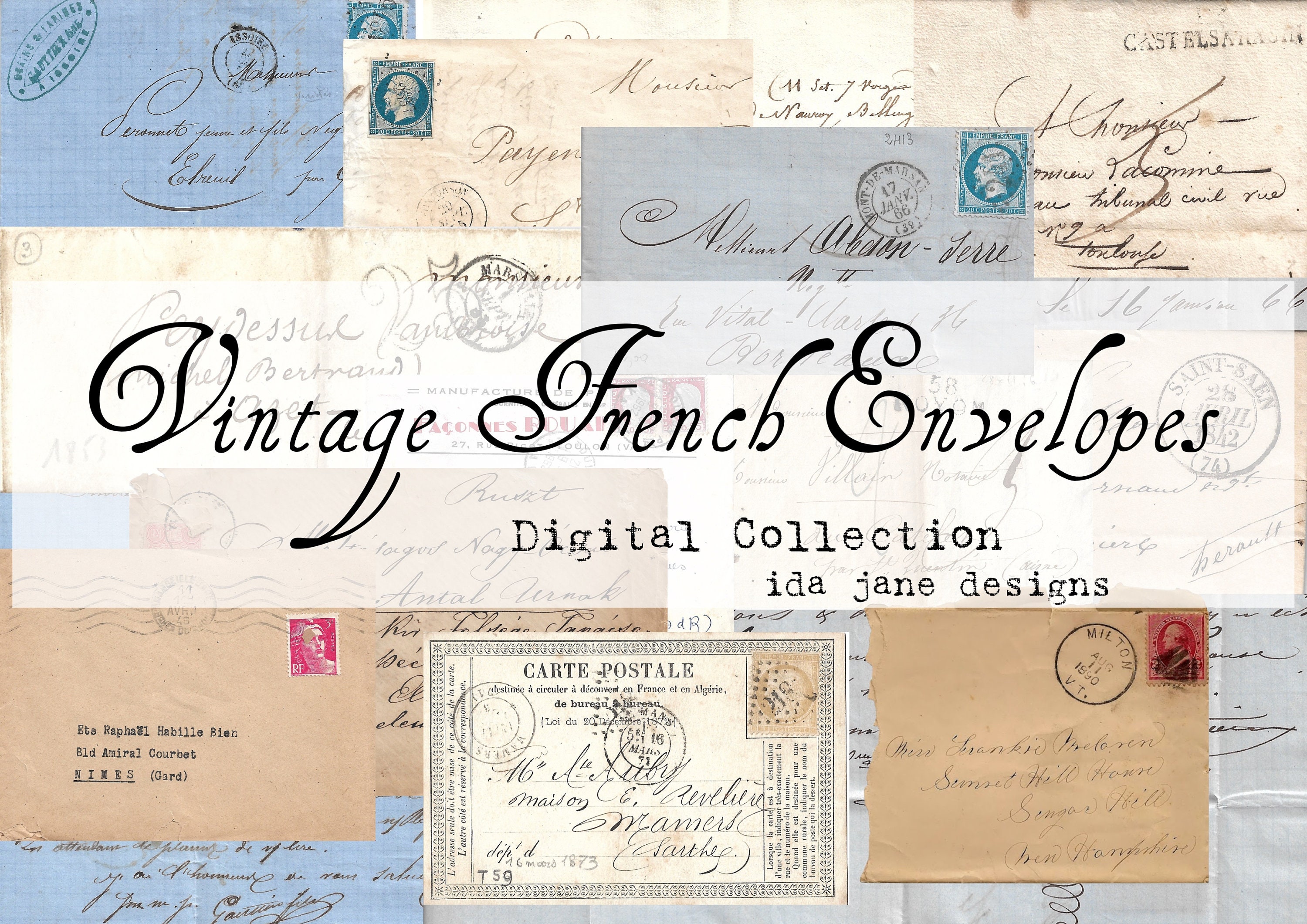 Vintage French Envelope Collection for Journals and Creative - Etsy