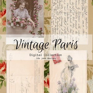 Vintage Paris Digital Collection - Digital Download - Vintage Papers ...