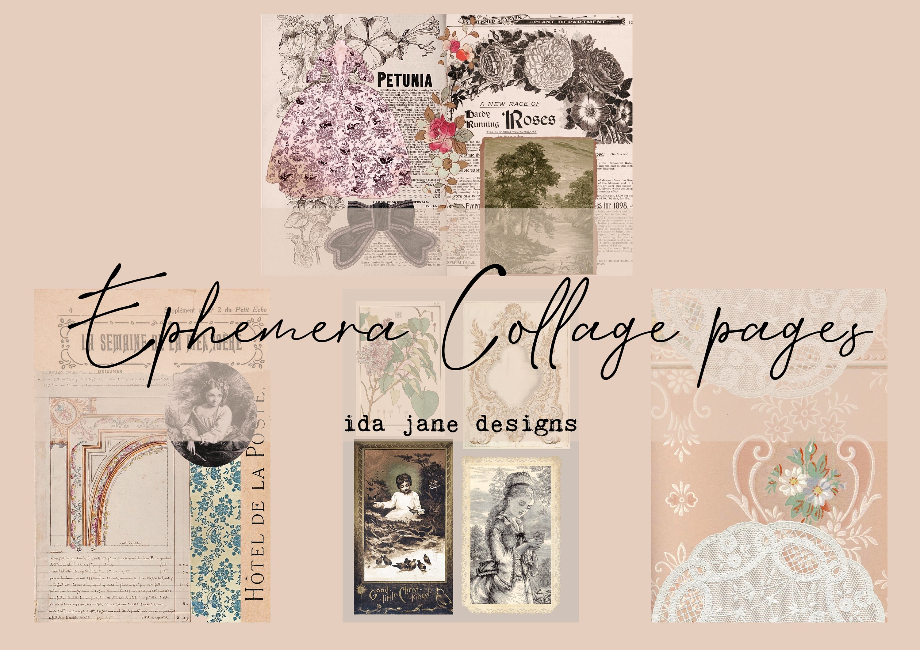 Ephemera Collage Collection - Etsy