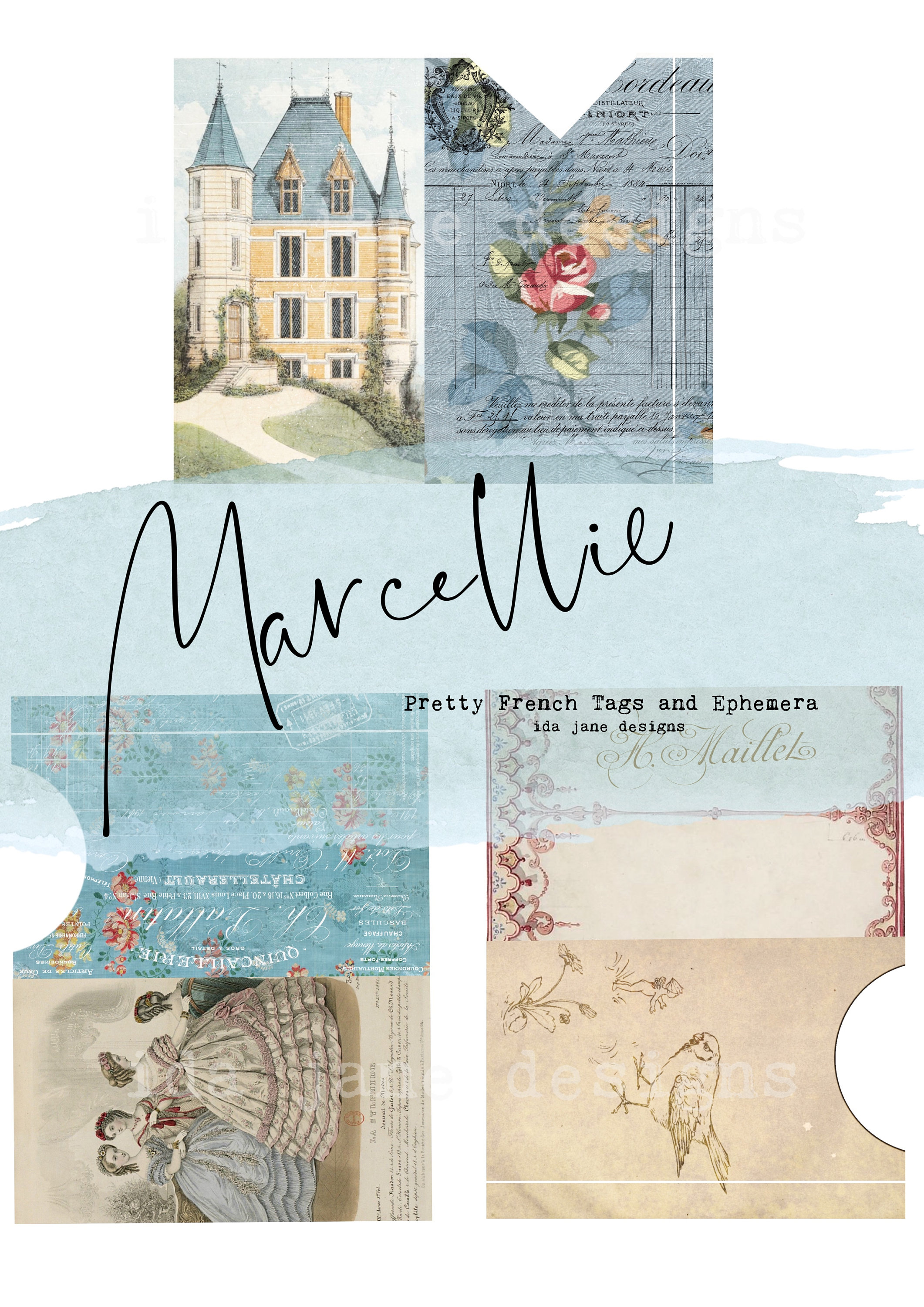 Marcellie Digital Collection of Tags, Envelopes and Ephemera - Etsy