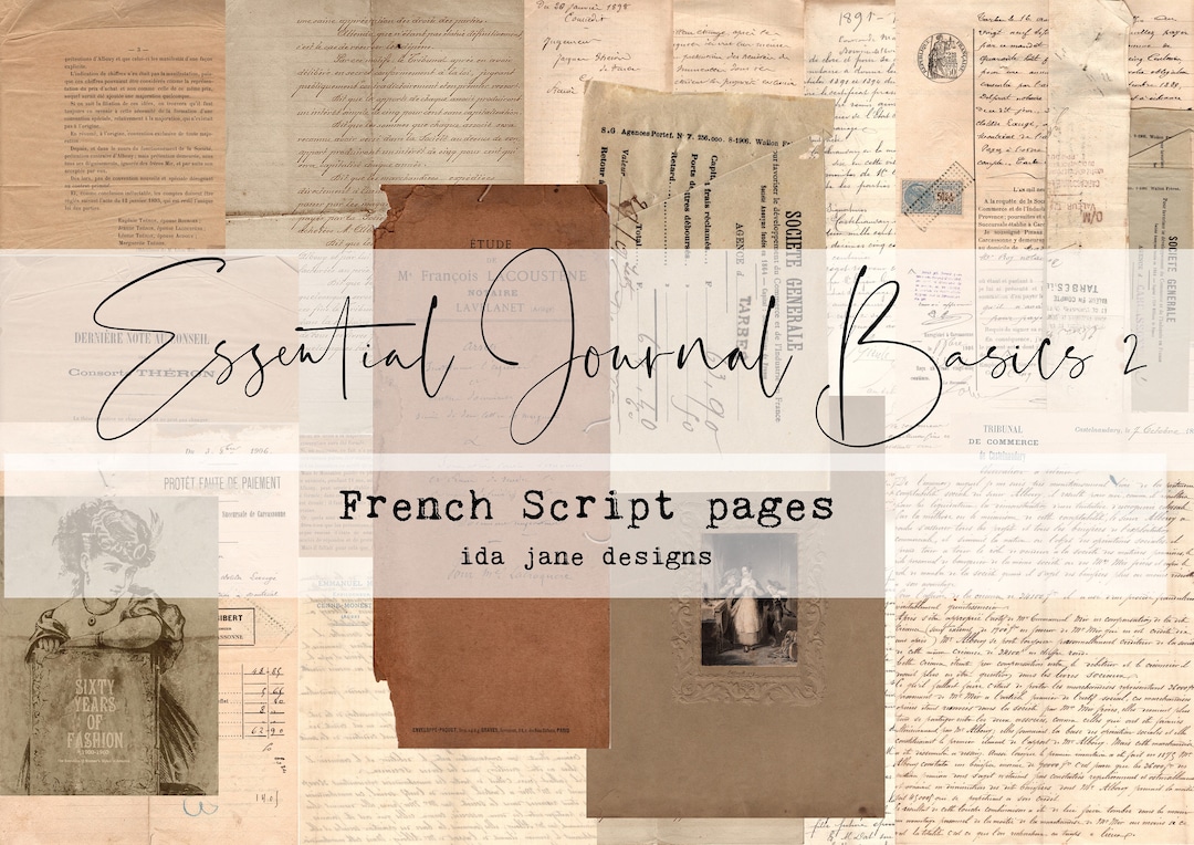 Essential Journal Basics 2 - French Script Pages - Etsy