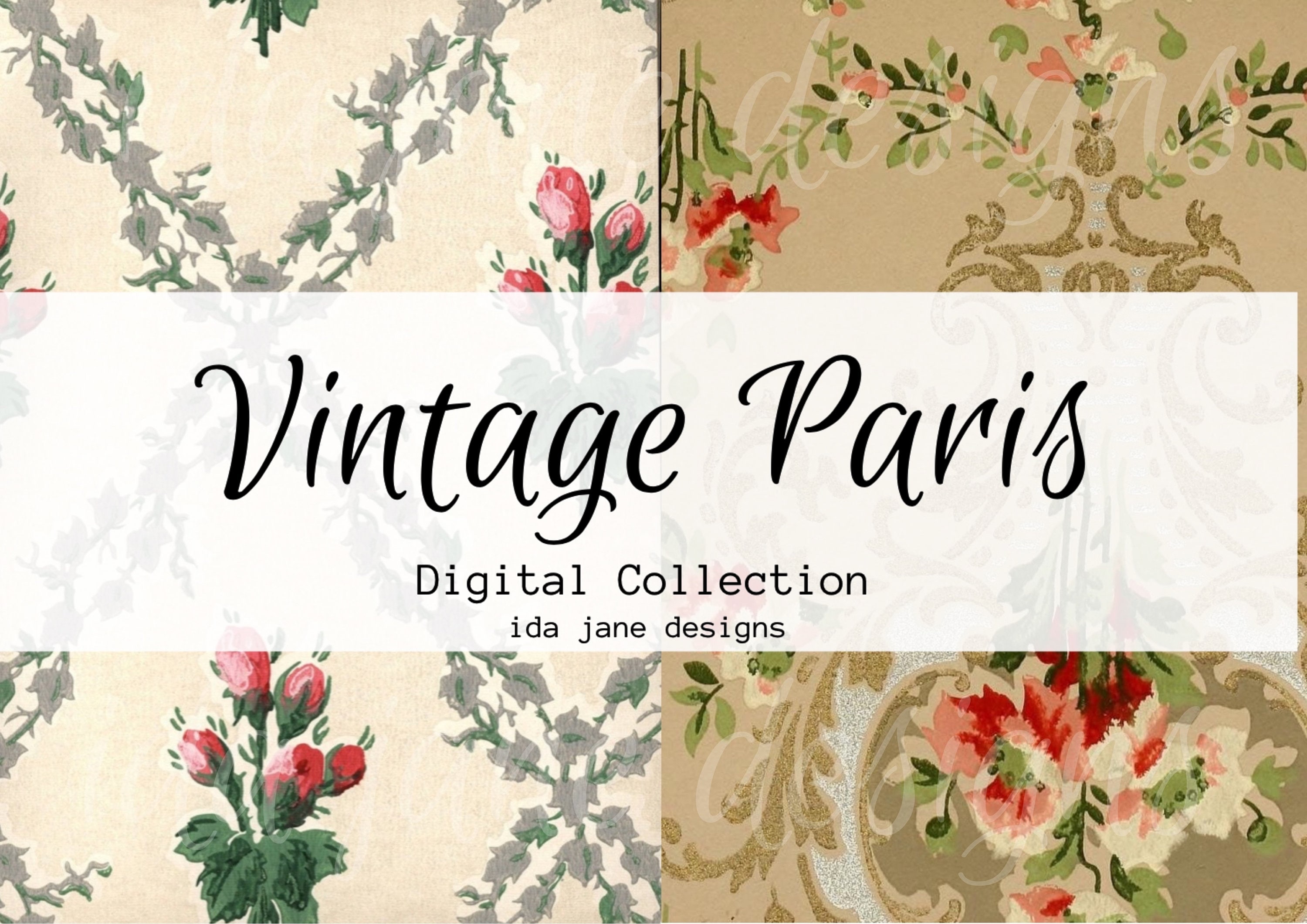 Vintage Paris Digital Collection - Digital Download - Vintage Papers ...