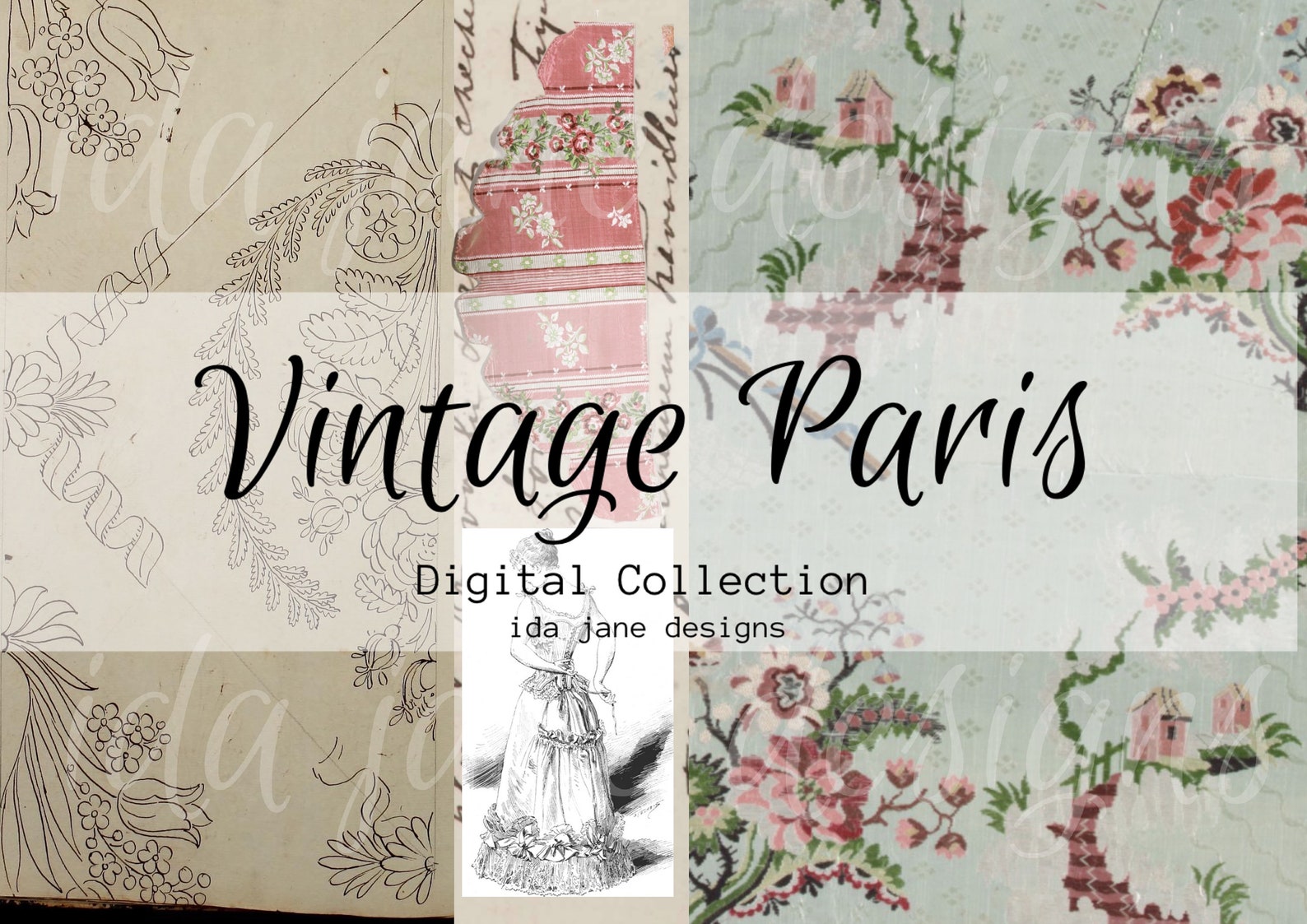 Vintage Paris Digital Collection - Digital Download - Vintage Papers ...
