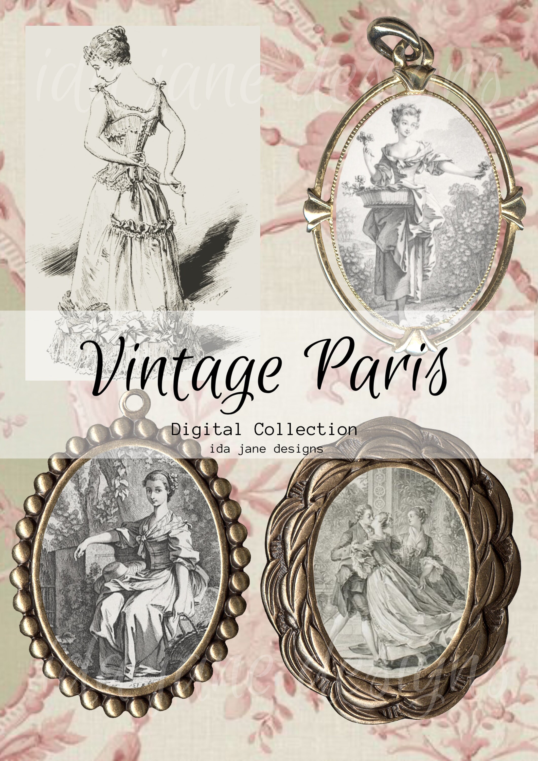 Vintage Paris Digital Collection - Digital Download - Vintage Papers ...