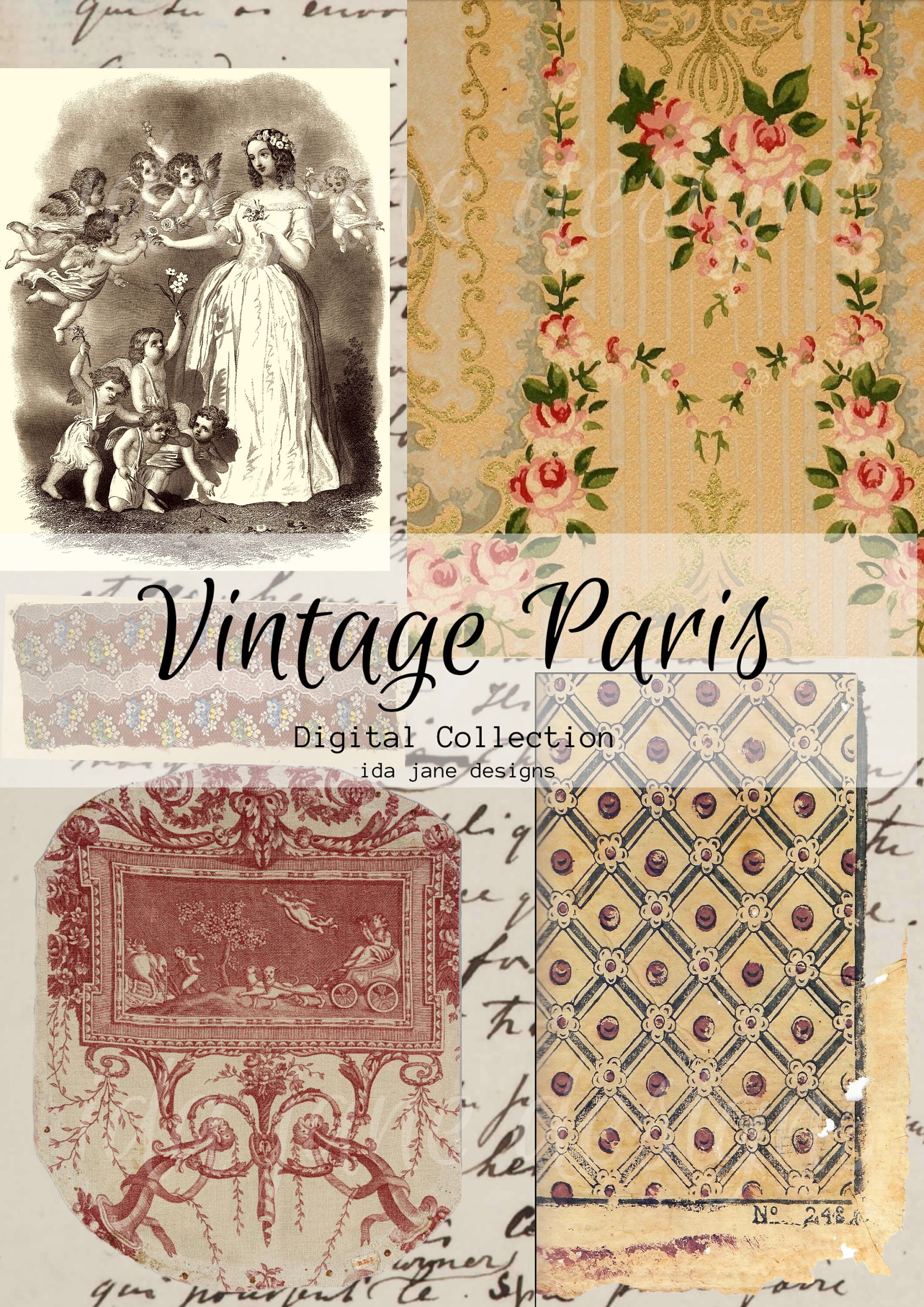 Vintage Paris Digital Collection - Digital Download - Vintage Papers ...
