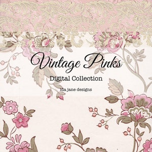 Vintage French Pink Digital Collection - Digital Download - Vintage ...