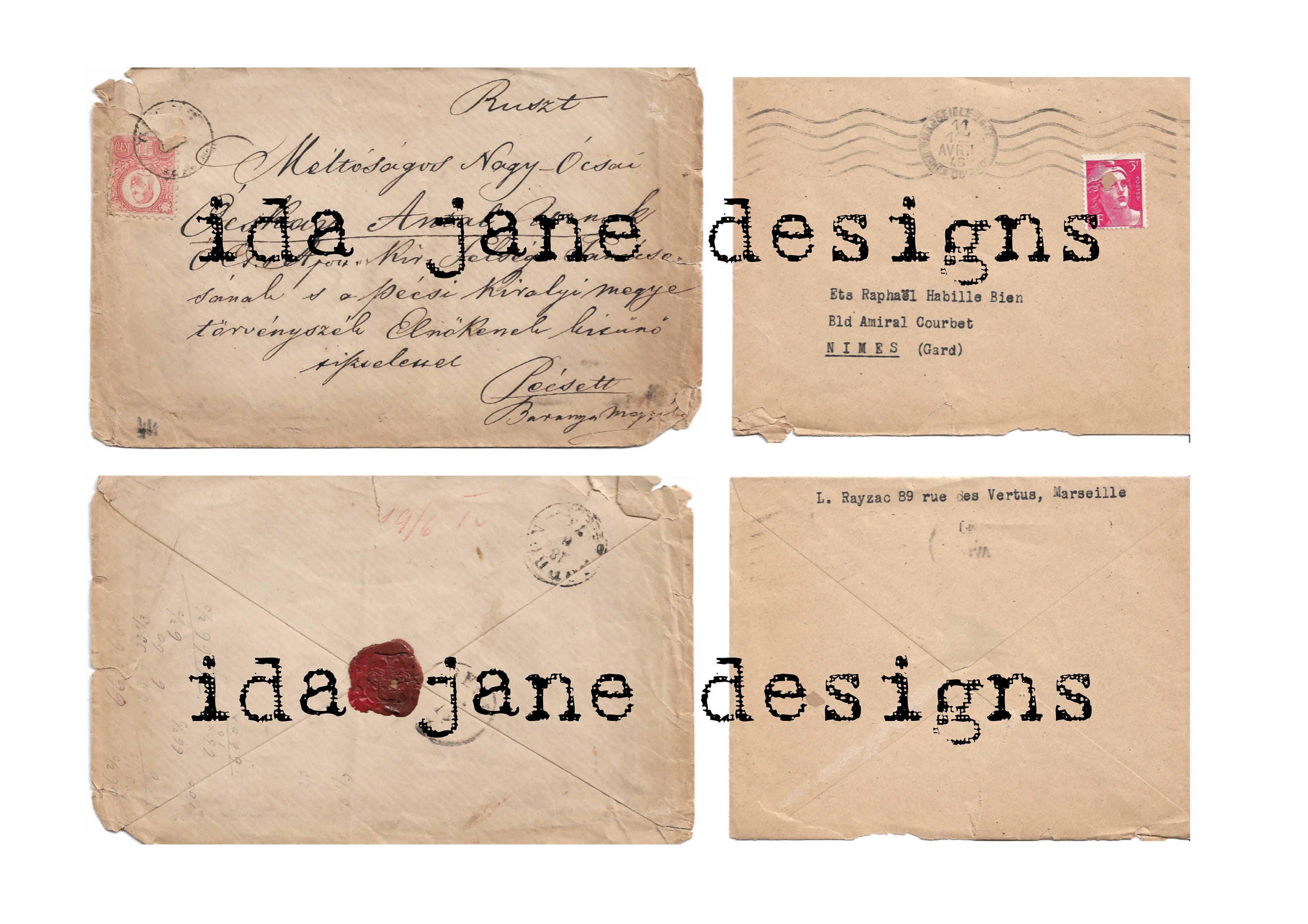 Vintage French Envelope Collection for Journals and Creative - Etsy Canada