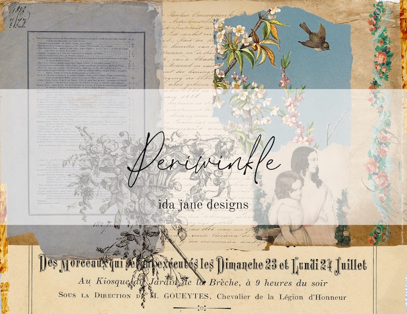 Vintage Periwinkle - Digital Paper Collection for Journals, Art and ...