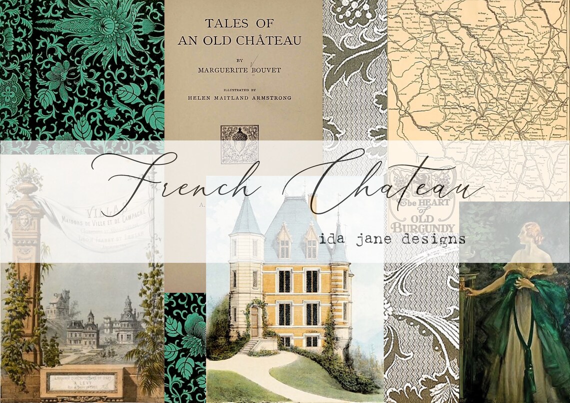 French Chateau - Digital Collection of Vintage Papers and Ephemera for ...