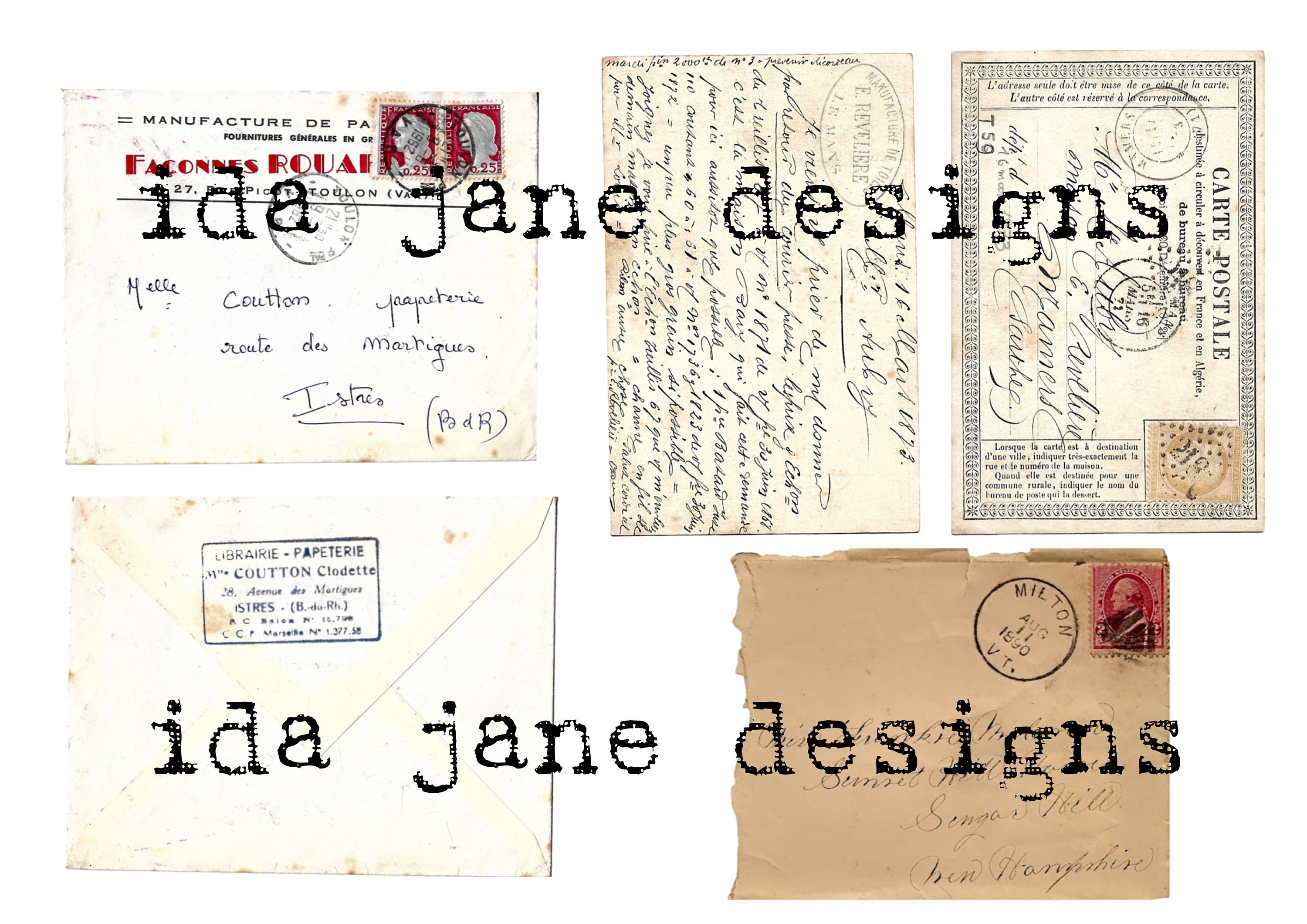 Vintage French Envelope Collection for Journals and Creative - Etsy