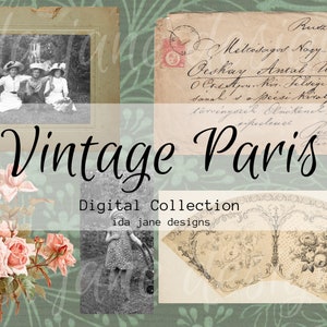 Vintage Paris Digital Collection - Digital Download - Vintage Papers ...
