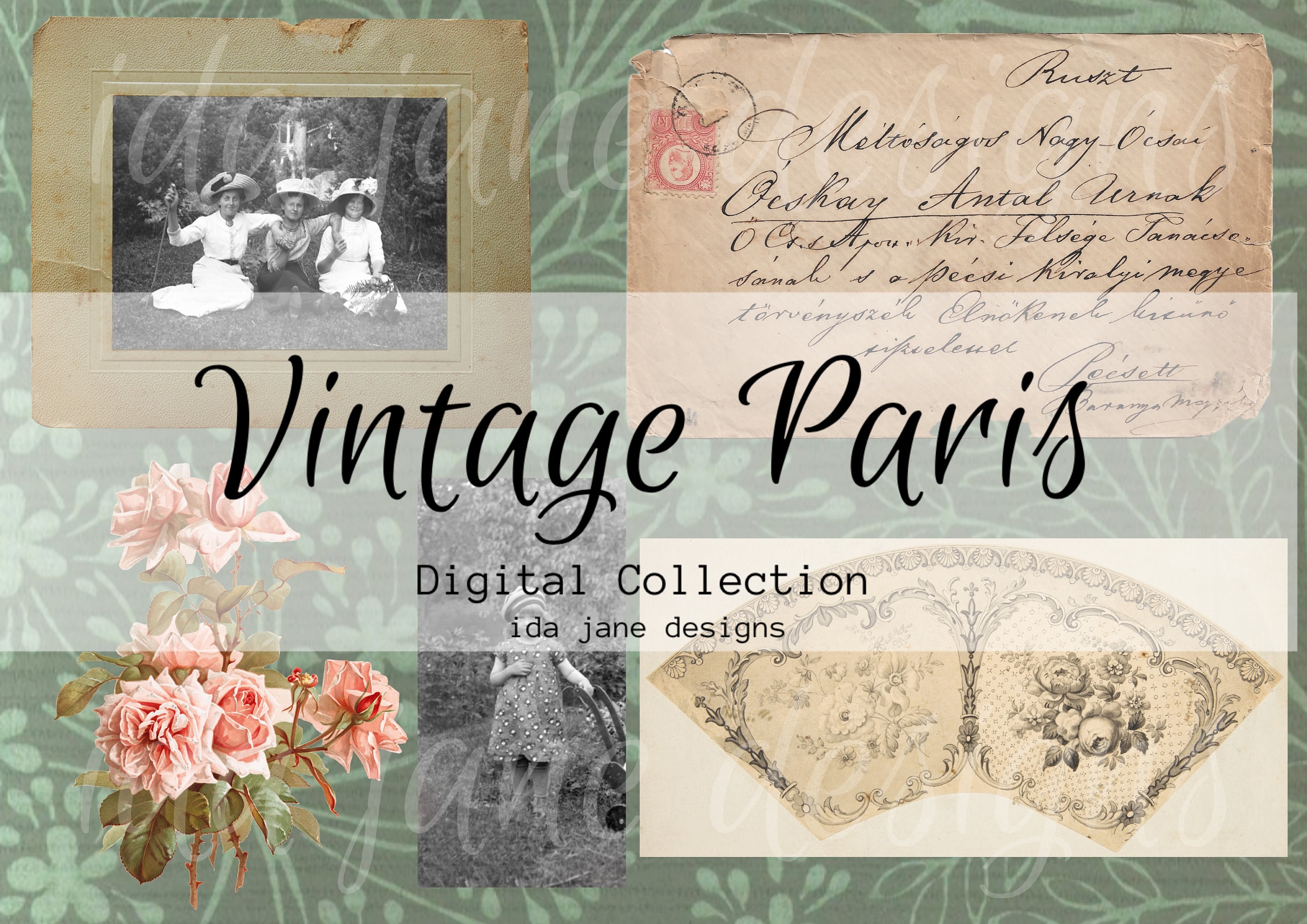 Vintage Paris Digital Collection - Digital Download - Vintage Papers ...