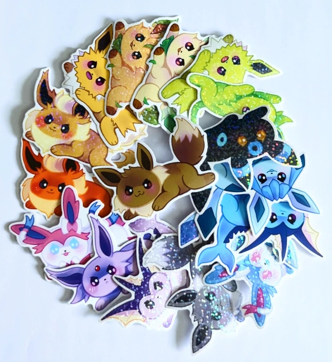 Chibi Holographic Eeveelution Stickers - Etsy