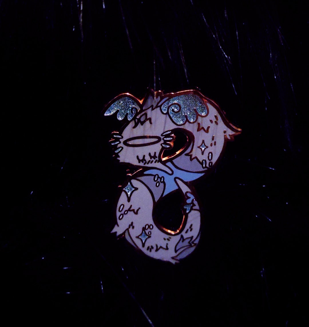 Worm on a String Glitter Enamel Pin - Etsy