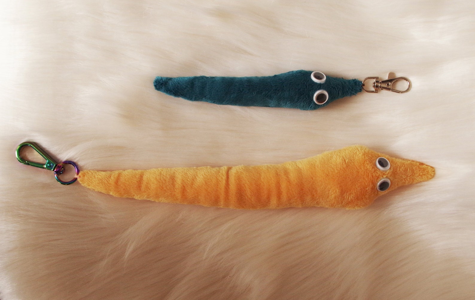 Worm on a string Keychain Custom made | Etsy