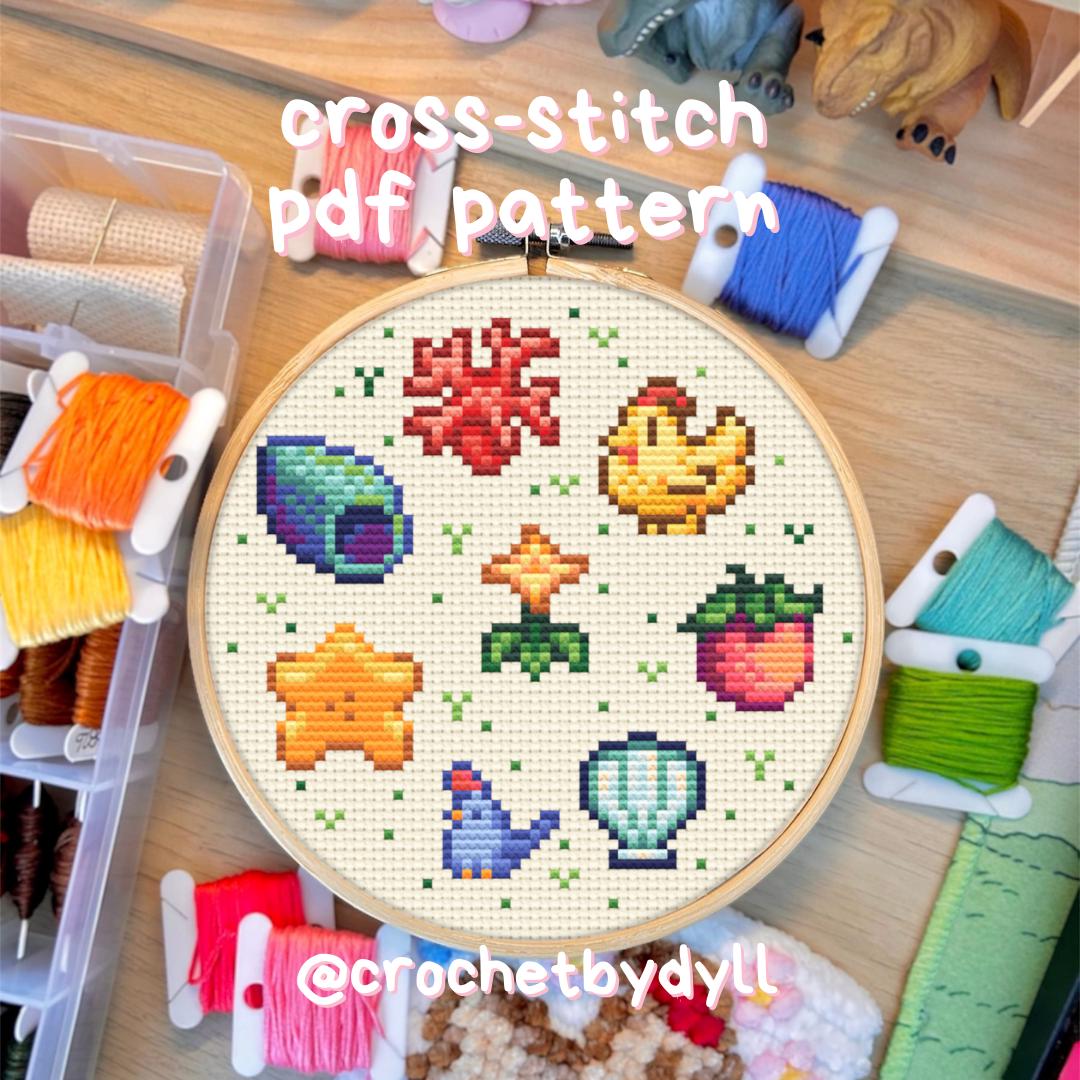 Stardew Valley Summer Cross Stitch Pattern: Cottagecore Design (PDF ...