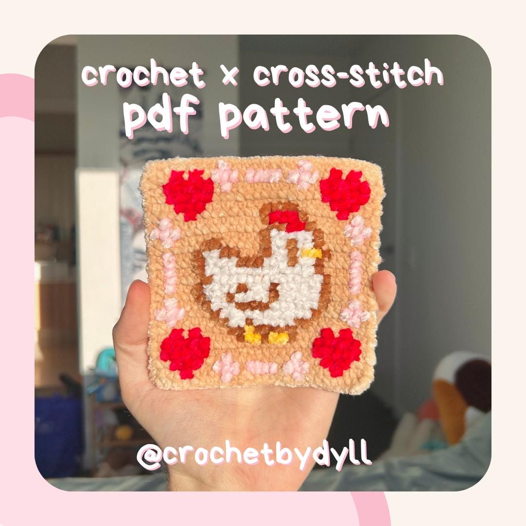 Stardew Valley Chicken Heart Border Crochet X Cross Stitch Coaster ...