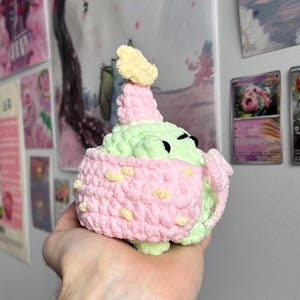 Handmade Crochet Frog Wizard Plushie Cute Frog Mage Stuffed Toy Magical ...