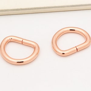 2-4-10pcs 1"(25mm) Purse D Ring Rose Gold D Ring Purse Ring Strap Ring ...