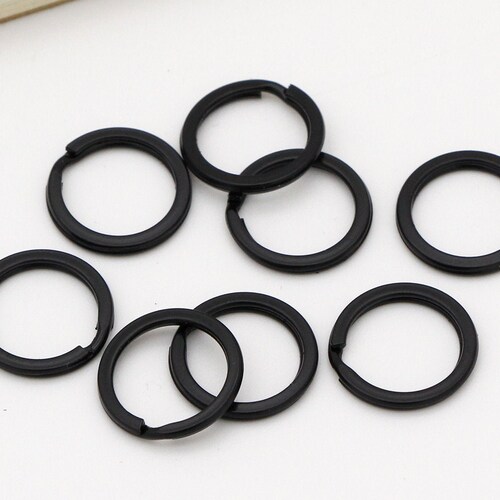 10pcs 15mm Key Ring Black Split Ring Flat Split Key Ring for - Etsy