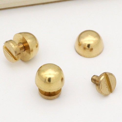 10set 10mm Solid Brass Screw Rivets Dome Rivet Screw Back Stud - Etsy