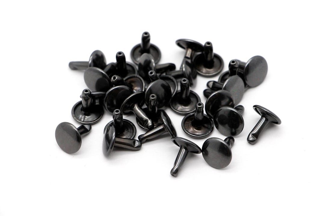 100pcs Double Cap Rivet Gunmetal Rivets 6*6mm 8*6mm 8*8mm 9*8mm 9*12mm ...