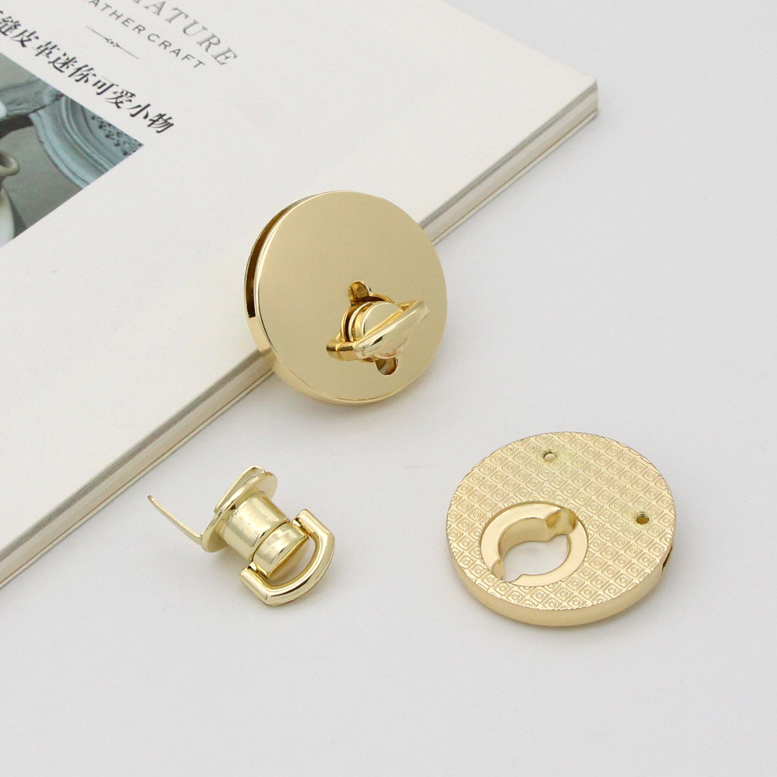 Circle Purse Lock Twist Lock bag lock Gold Purse Locks Turn | Etsy