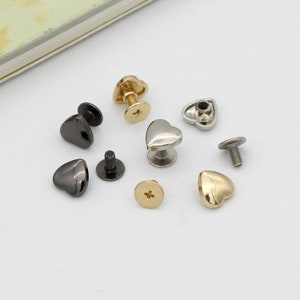 10set 10mm Screw Rivets Heart-shaped Screw Studs Screw Back Studs ...