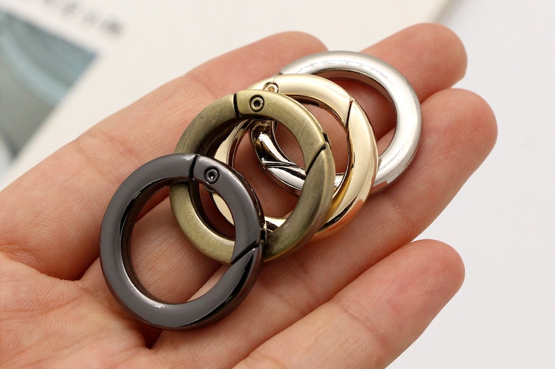 2pcs 3/4"(19mm) Flat Spring Gate Ring Spring Ring Push Gate Snap Hook ...