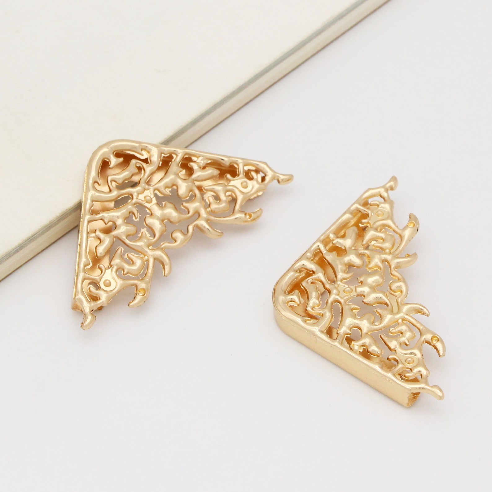 4pcs Gold Purse Corner Protecter Metal Corner Leather Clip Purse Frame ...