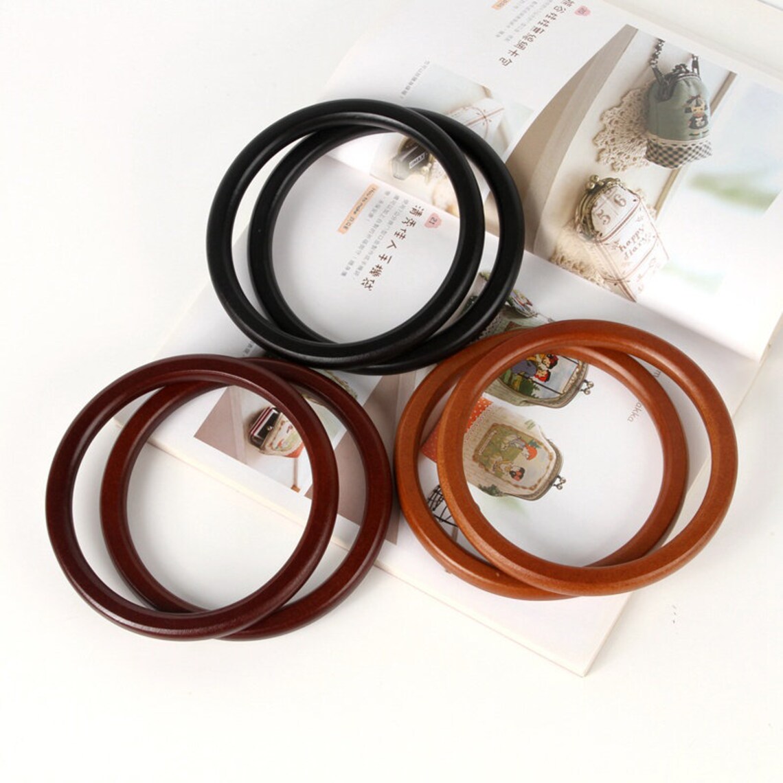 1pair Wooden Handle Bag Handle 14cm5.5 In Handbag Handles - Etsy