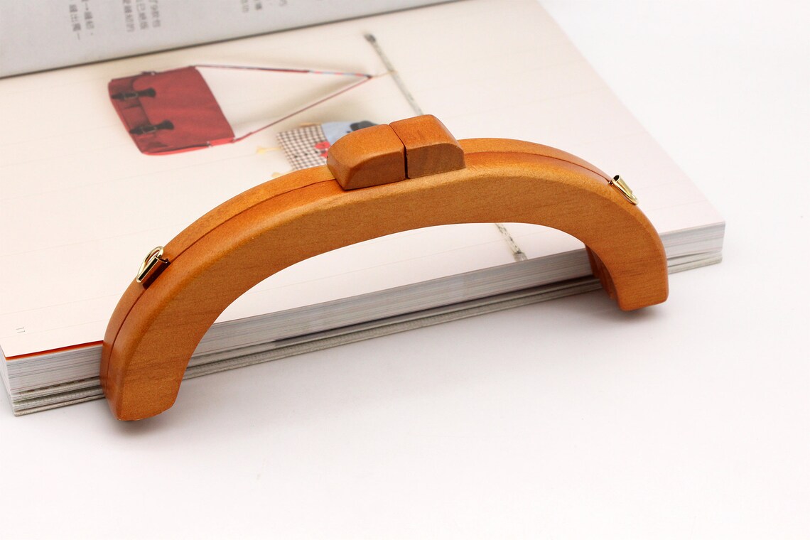 Wooden purse frame 15.55cm wood bag frame Wood clutch frame | Etsy