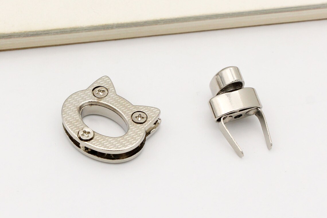 Silver Purse Lock Twist Lock Cat Shape Bag Lock Metal Lock - Etsy