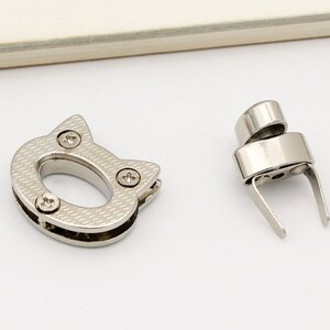 Silver Purse Lock Twist Lock Cat Shape Bag Lock Metal Lock Purse Clasp ...