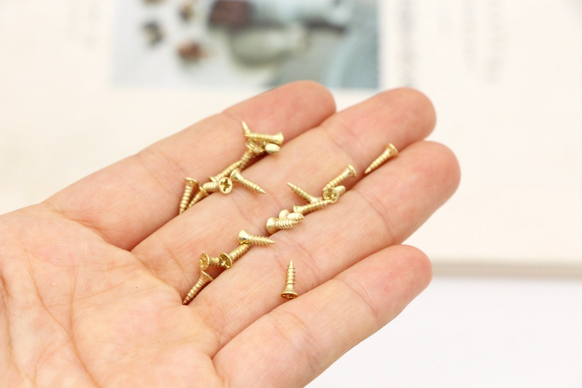 50-100pcs Gold Screws 6mm 8mm 10mm 12mm Length Screw Rivet - Etsy