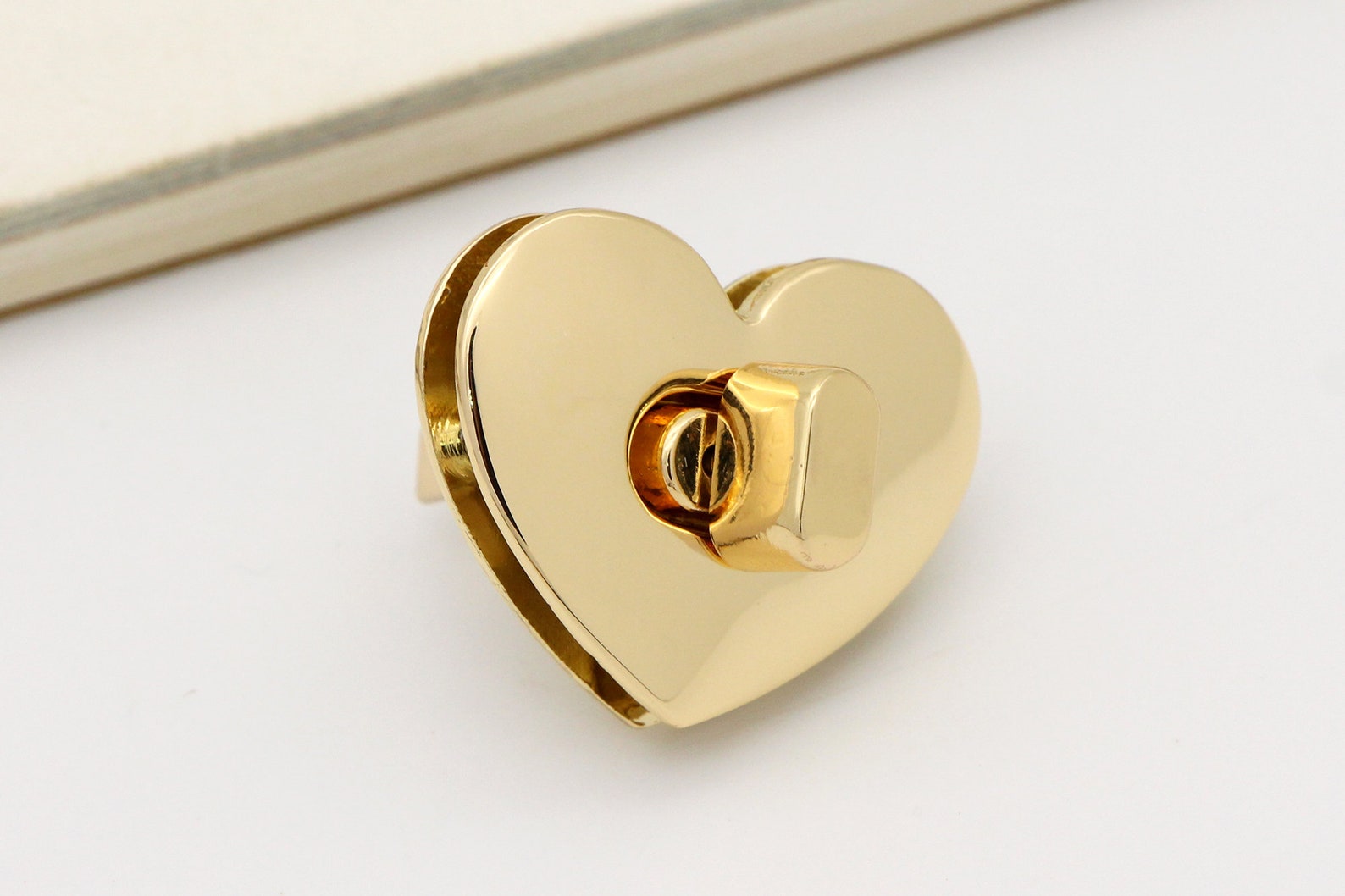Heart-shaped Purse Lock Gold Twist Lock Bag Lock Purse Clasp Turn Lock ...