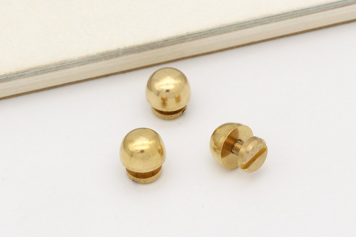 10set 10mm Solid Brass Screw Rivets Dome Rivet Screw Back Stud | Etsy