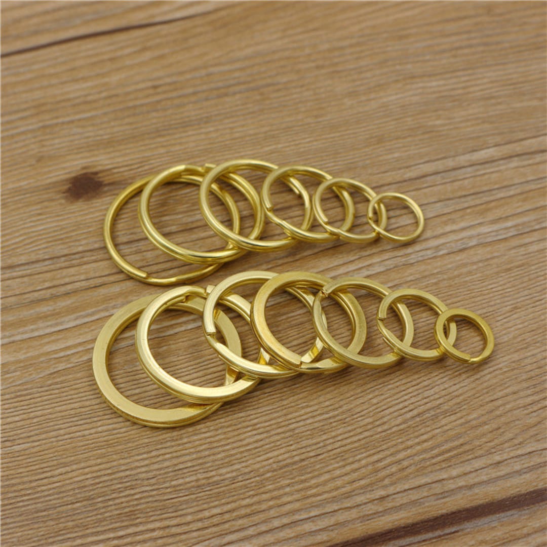 10pcs Brass Key Ring Split Ring Flat Keyring Split Key Ring for Key Fob ...