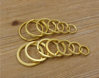 Flat Solid Brass Split Key Ring, Brass Split Keyring, Brass Split Ring ...
