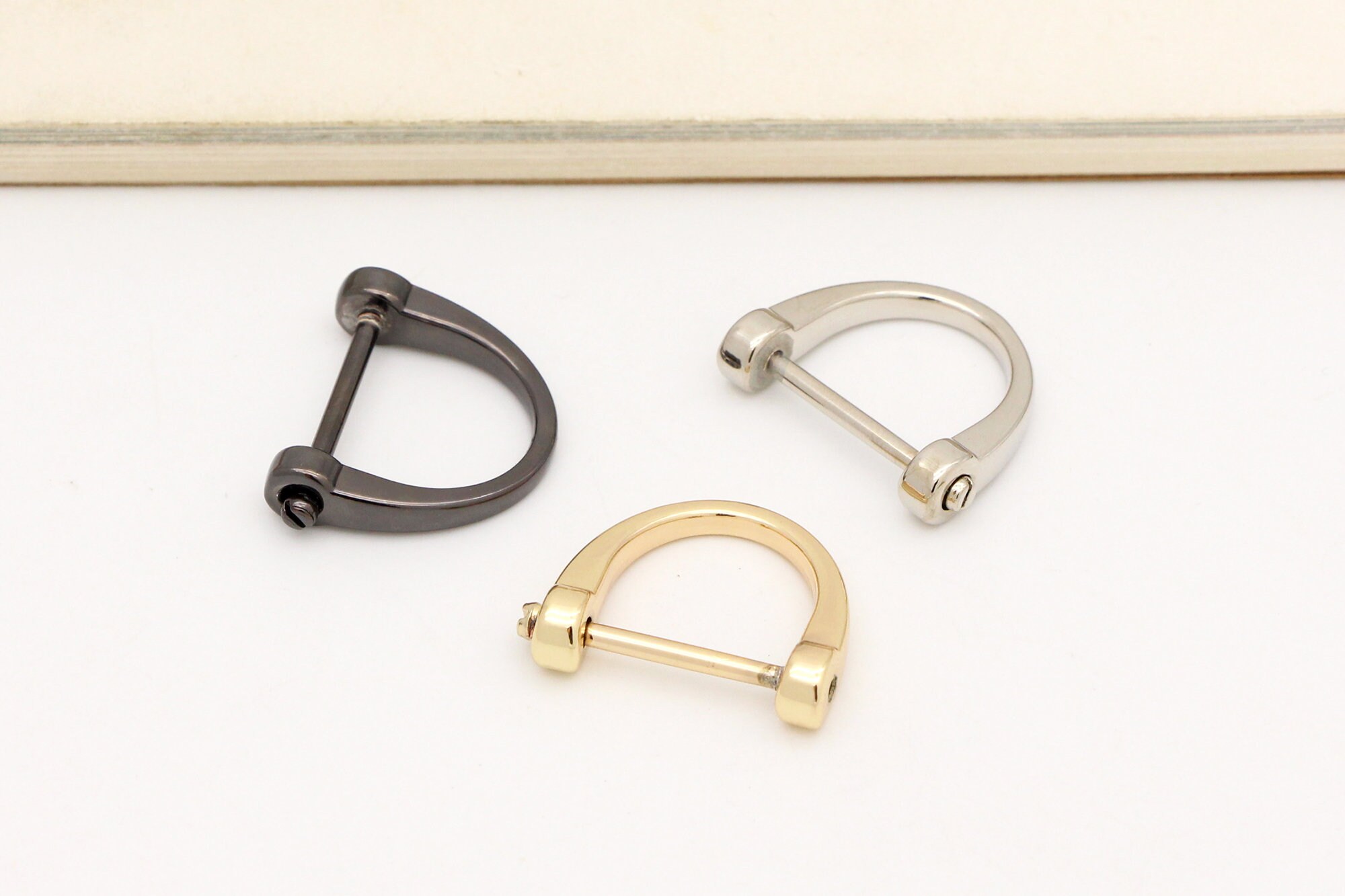 4pcs Screw D Ring 3/4"(19mm) Gold Gunmetal D Ring Buckle Purse Ring ...