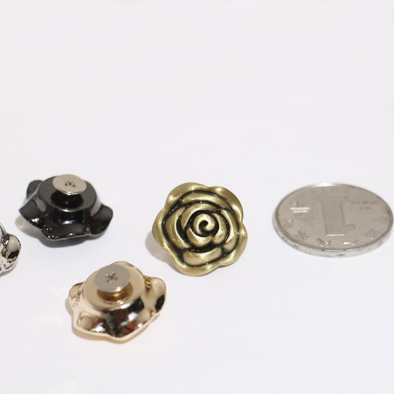 4set 20mm Flower Screw Rivet Gold / Silver / Antique Brass / - Etsy
