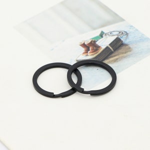 10pcs Wholesale Key Ring Matte Black Split Ring Flat Split Key Ring for ...