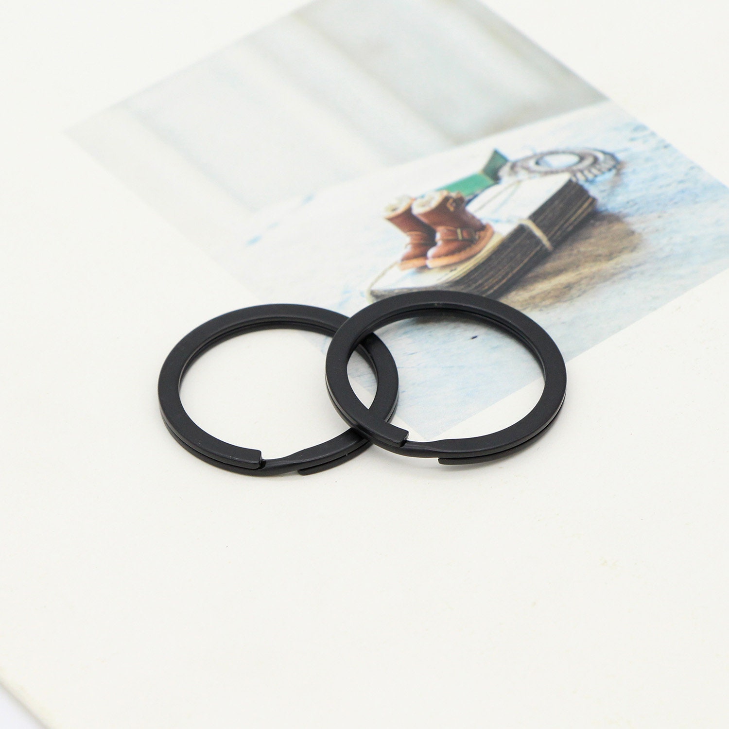 10pcs Wholesale Key Ring Matte Black Split Ring Flat Split Key Ring for ...