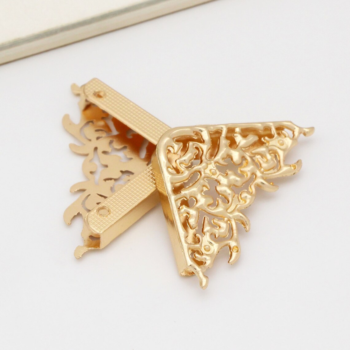4pcs Gold Purse Corner Protecter Metal Corner Leather Clip Purse Frame ...