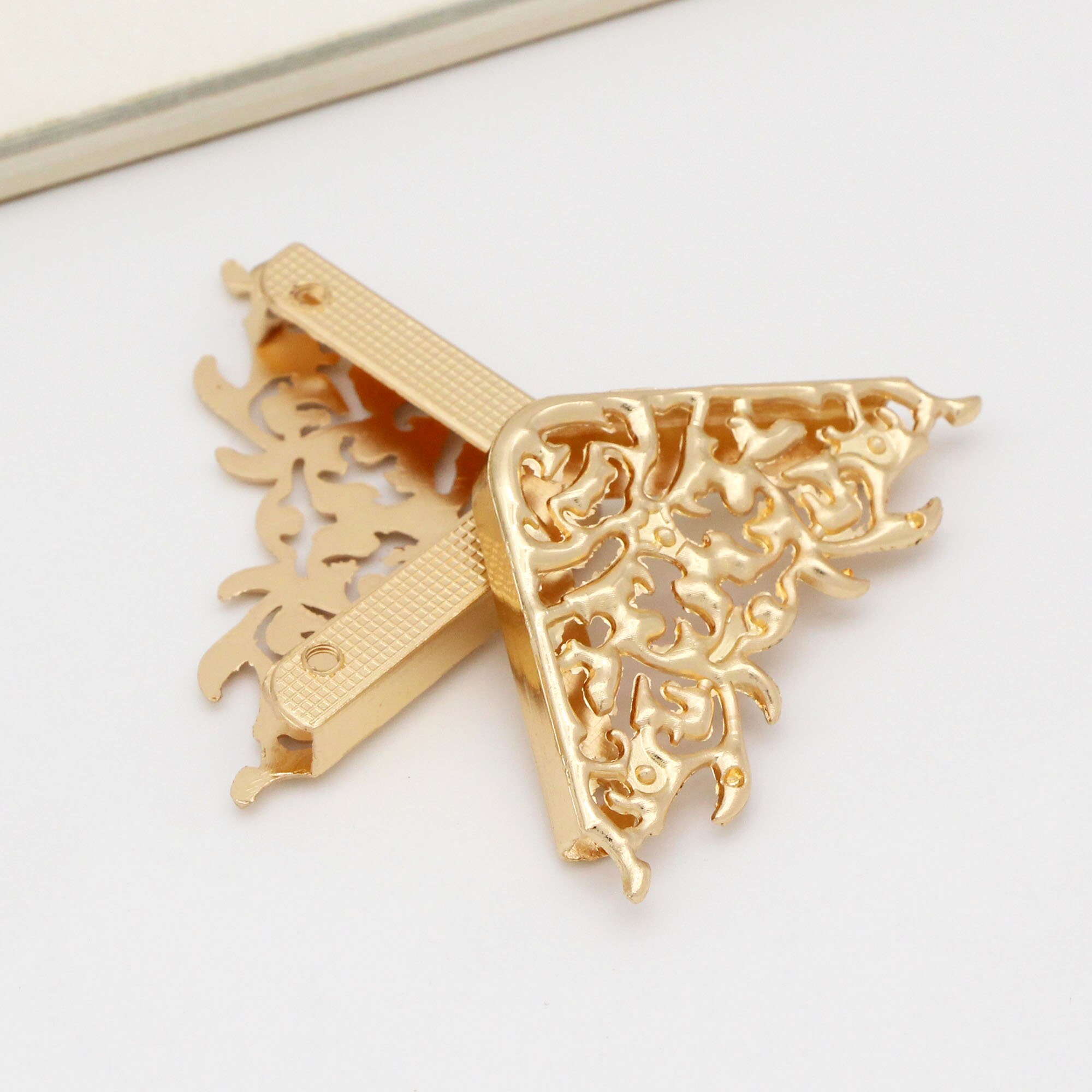 4pcs Gold Purse Corner Protecter Metal Corner Leather Clip Purse Frame ...