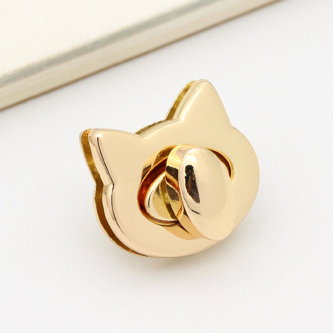 Gold Purse Lock Twist Lock Cat Shape Bag Lock Turn Lock Purse Hardware ...