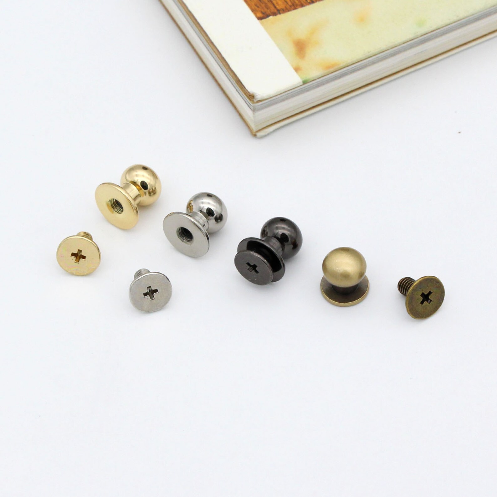 10set 9mm Screw Rivets Gold / Silver / Antique Brass / - Etsy