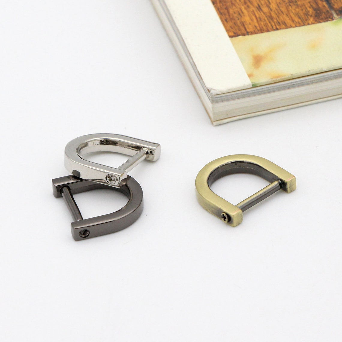 6pcs Screw D Ring 5/8"(15mm) Strap D Ring Buckle Purse Ring Strap Rings ...