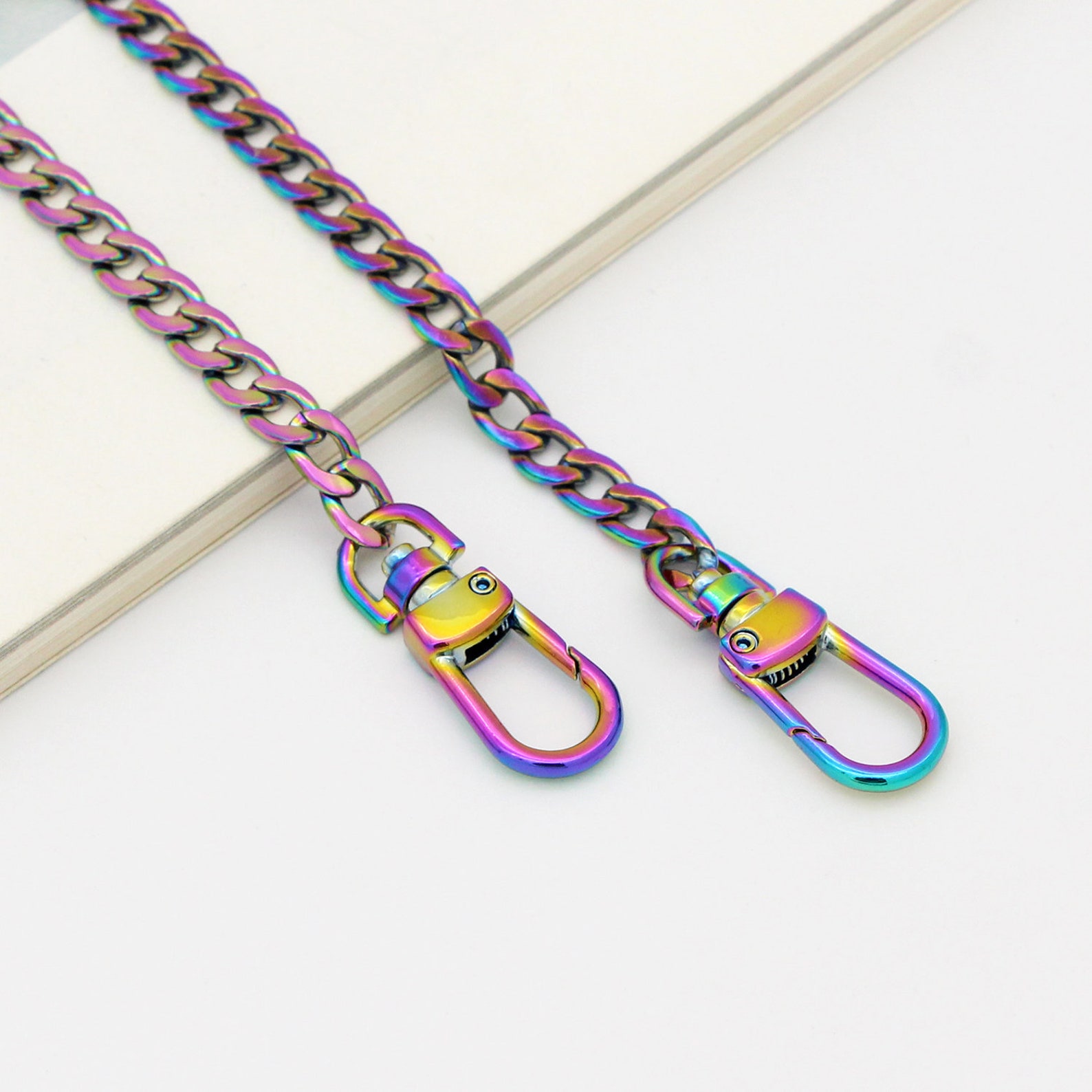 120cm Rainbow Purse Chain With Swivel Clasps 8mm Width Bag Chain Purse ...
