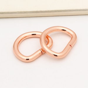 2-4-10pcs 1"(25mm) Purse D Ring Rose Gold D Ring Purse Ring Strap Ring ...
